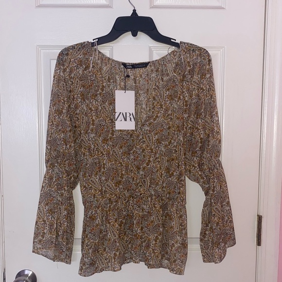 Zara | Tops | Zara Printed Top Nwt | Poshmark